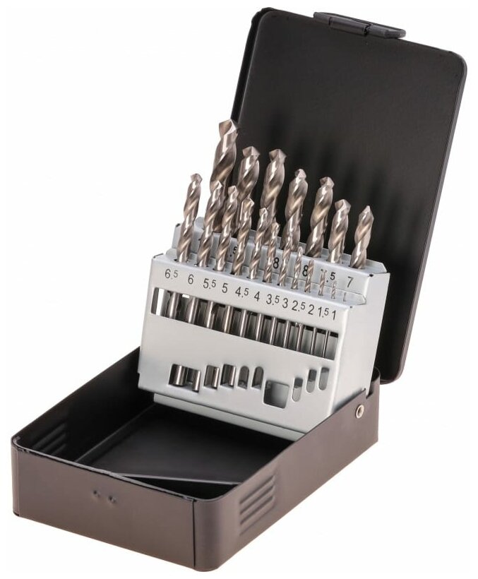 Набор сверл по металлу Terrax by Ruko 1-10мм 19шт HSS-G DIN338 A214214