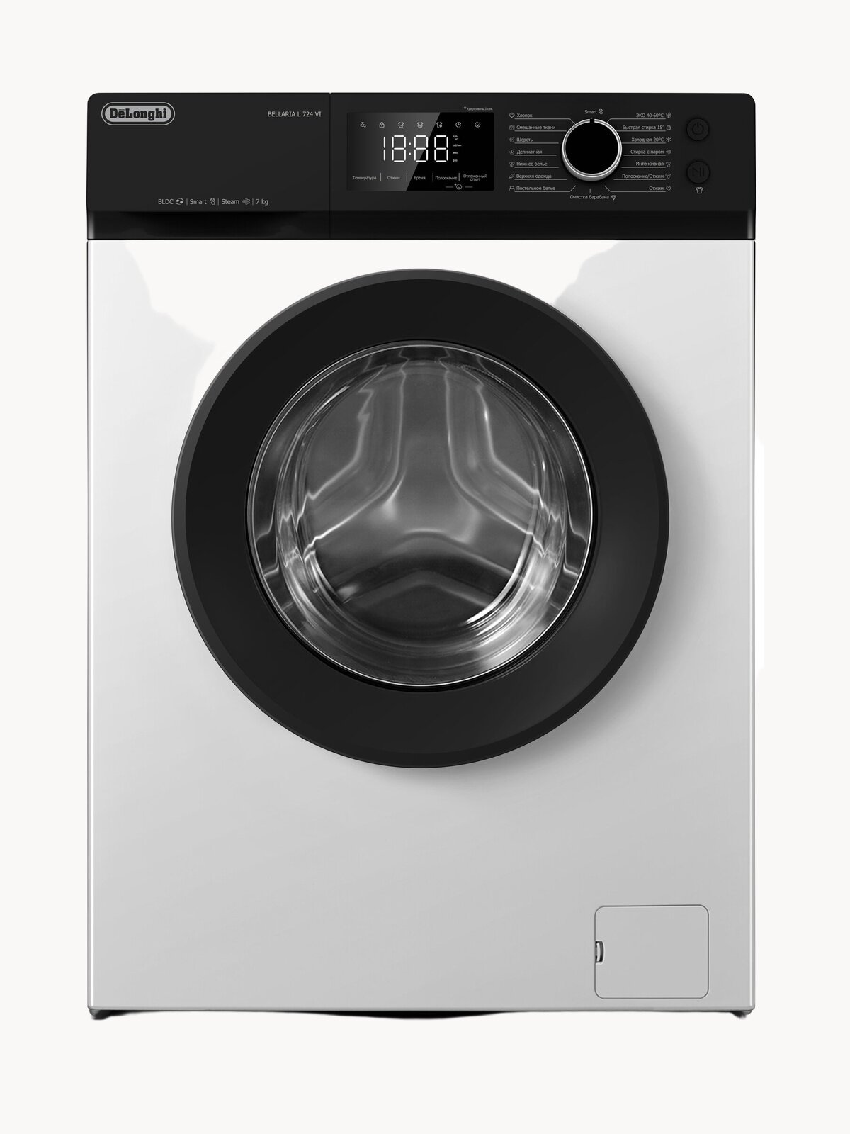 Стиральная машина автомат DeLonghi BELLARIA L 724 VI (2025), узкая , загрузка 7 кг, функция пара, инвертор