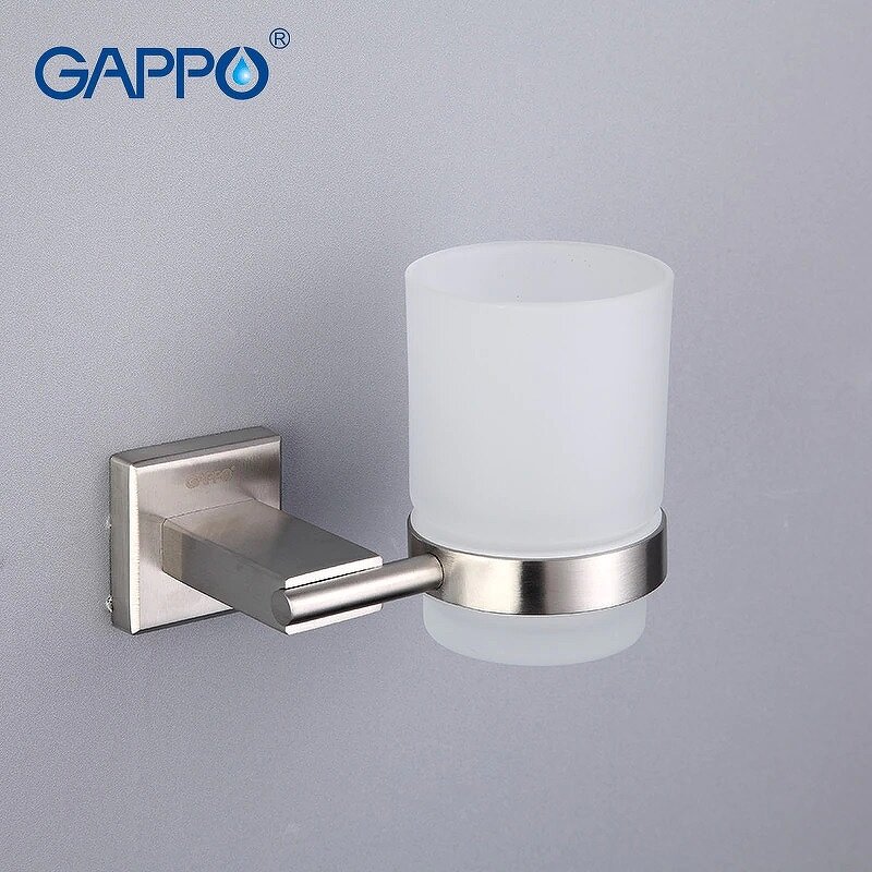 Стакан Gappo серии G1706, подвесной, стеклянный, сатиновое покрытие, металлический держатель