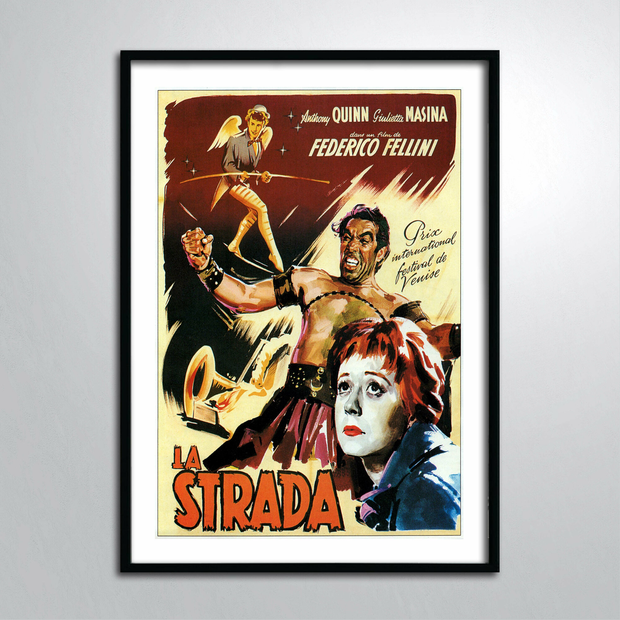 Постер без рамы/Винтажный плакат/Федерико Феллини Дорога (1954) Джульетта Картина La strada