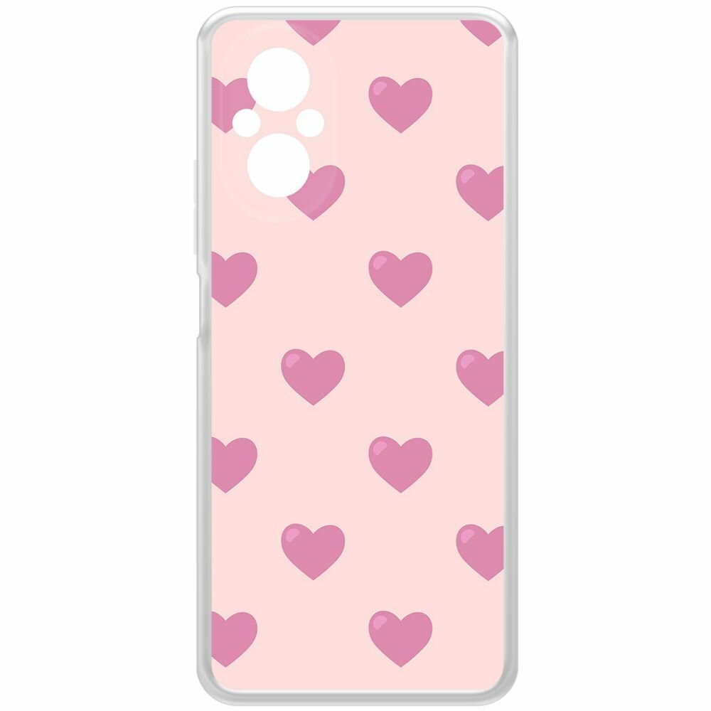 Чехол-накладка Krutoff Clear Case Пурпурные сердца для Realme C67