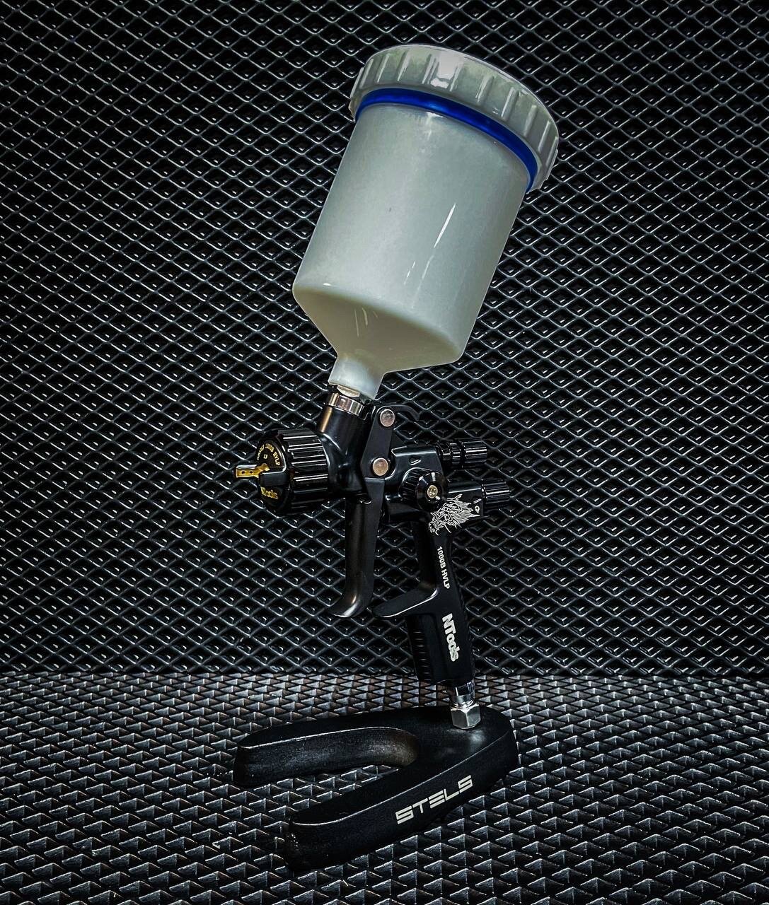 Краскопульт NTools HVLP 1000B, верхнее расположение бачка, рапид соединение, регулировка сопла