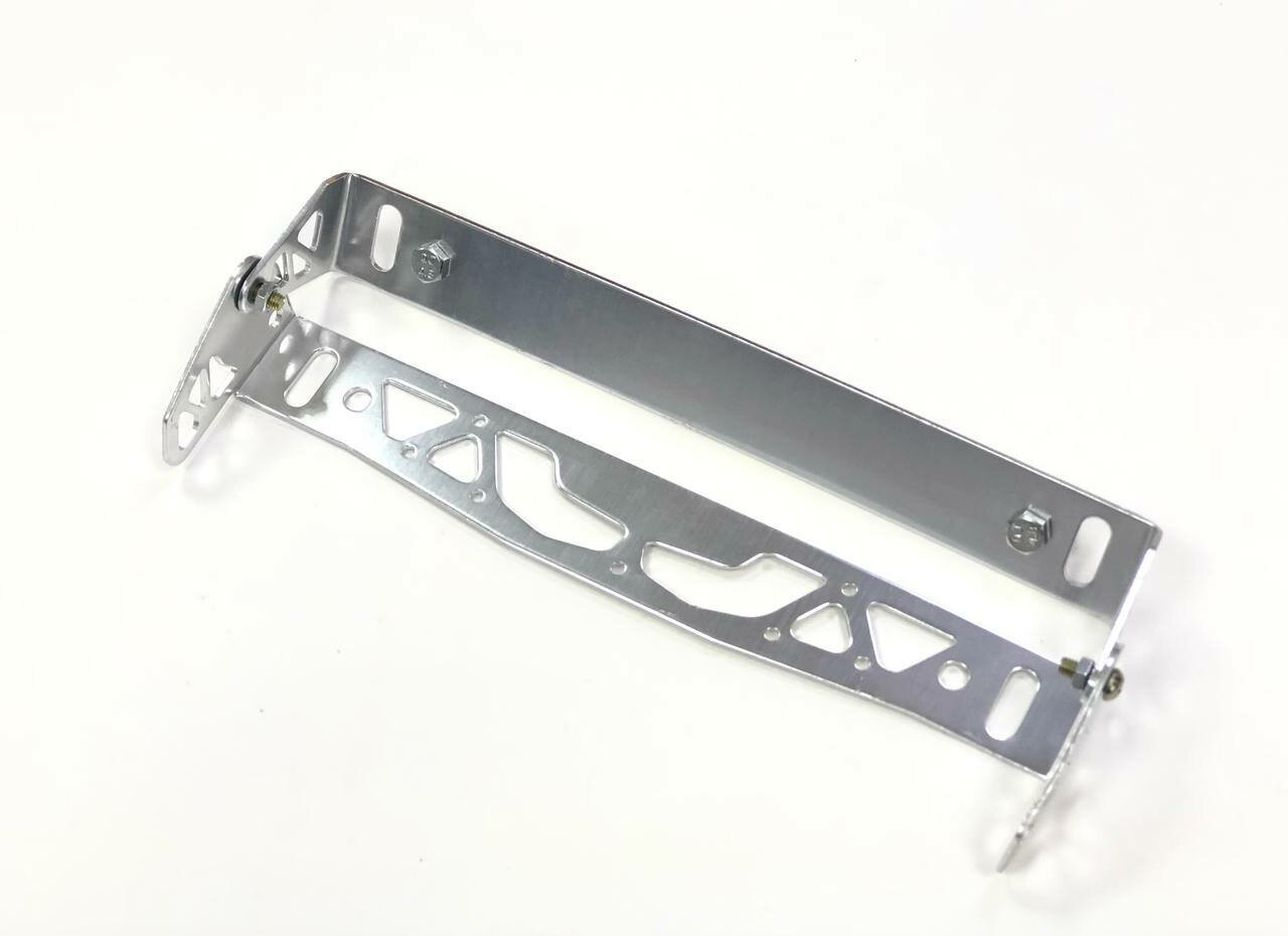 Крепление/держатель универсальный для номера авто с регулируемым углом наклона (хром)