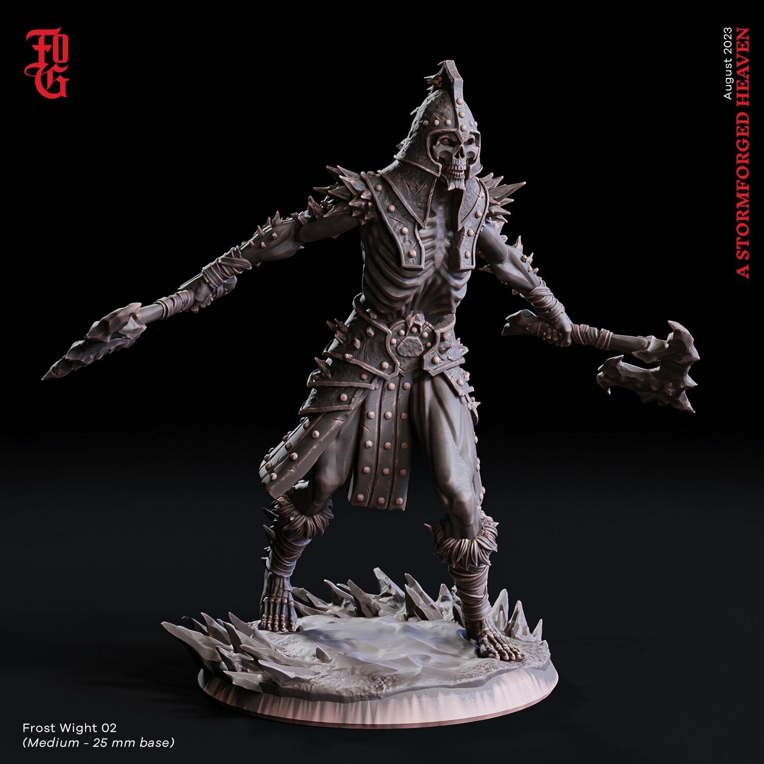 Миниатюра D&D "Морозный упырь B" 32 мм (DnD, Dungeons & Dragons, ДнД, Подземелья и Драконы, Pathfinder)