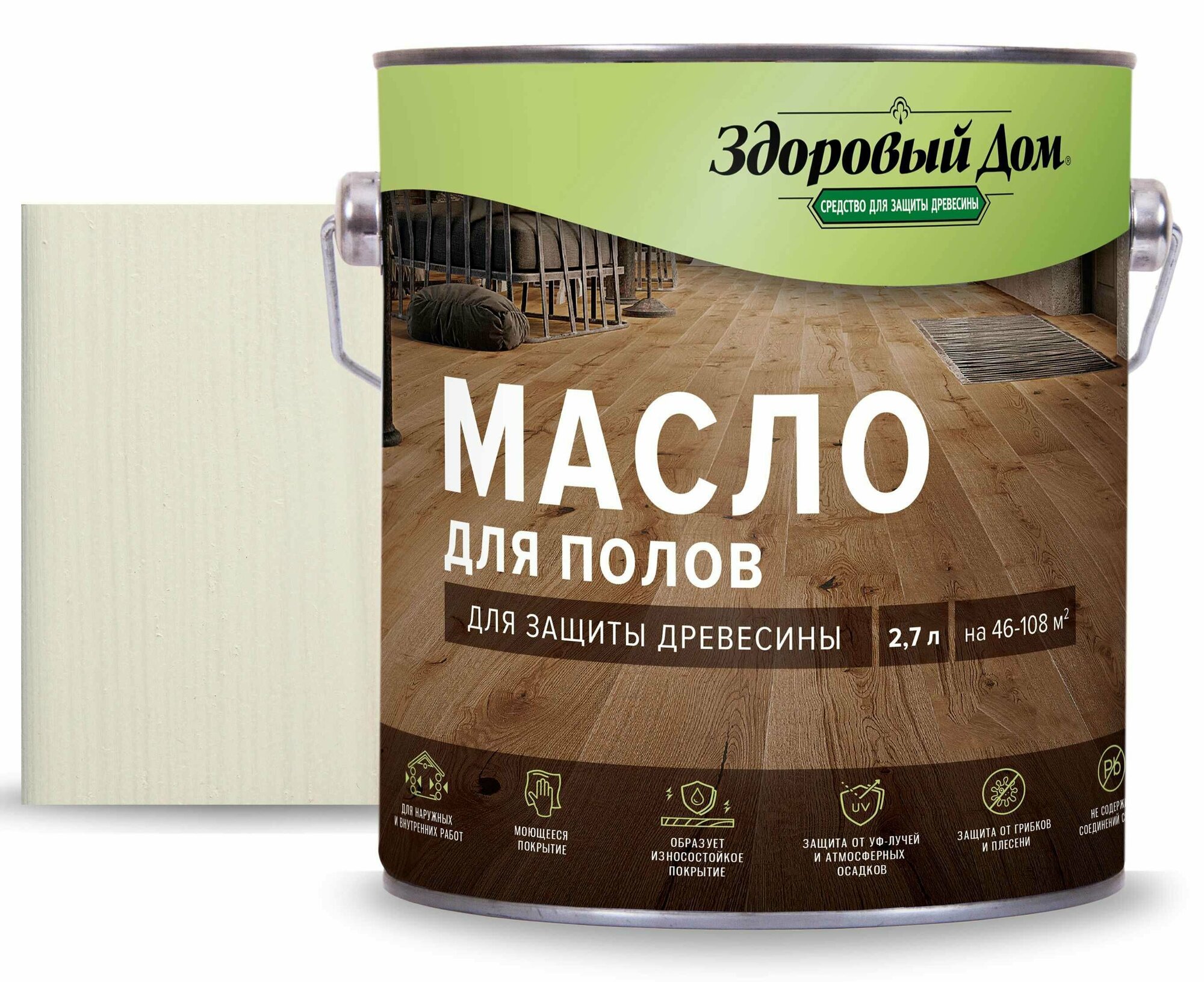 Масло для пола Здоровый дом цвет белый 2.7 л