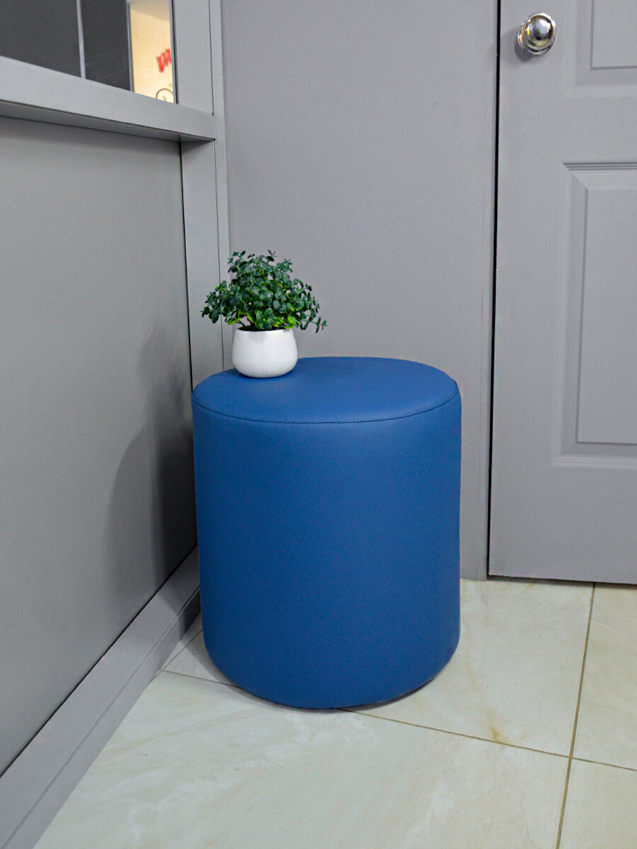 Прочный круглый пуфик для спальни 115, Искусственная кожа, 40х40х40 см.