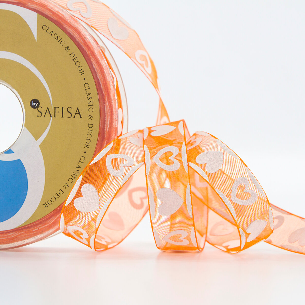 Лента органза с напечатанным рисунком 15 мм 25 м цвет 61 Safisa 25255-15мм-61