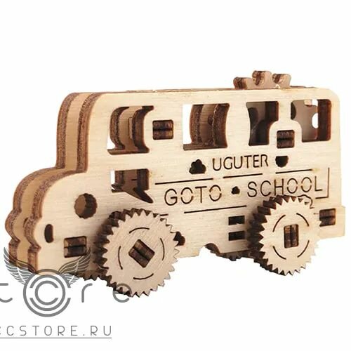 Деревянный конструктор Uguter Small Model Police Светло-коричневый