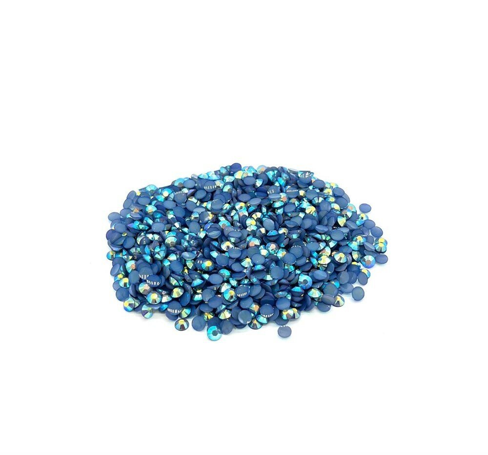 Стразы холодной фиксации SS-12 (3 мм) / Холодные стразы / Стразы неклеевые акрил цв. синий AB (2000 шт)