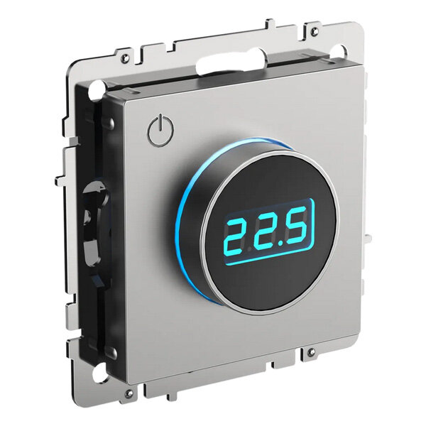 Термостат электронный с подсветкой ТС10-1-БрС сталь BR-RT11-K46 BRITE IEK