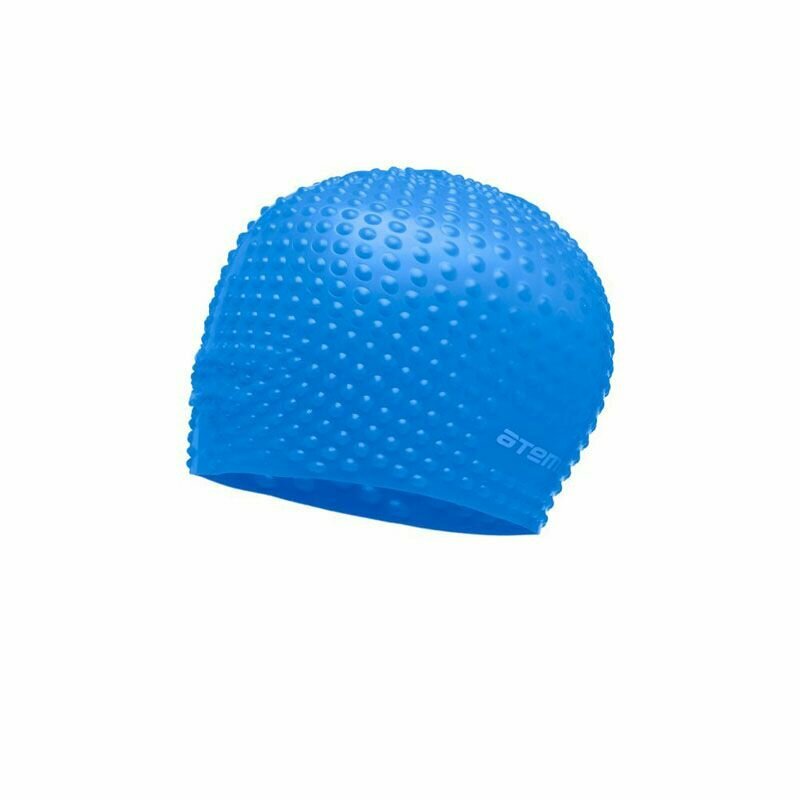 Шапочка для плавания Atemi силикон (бабл) синяя BS60