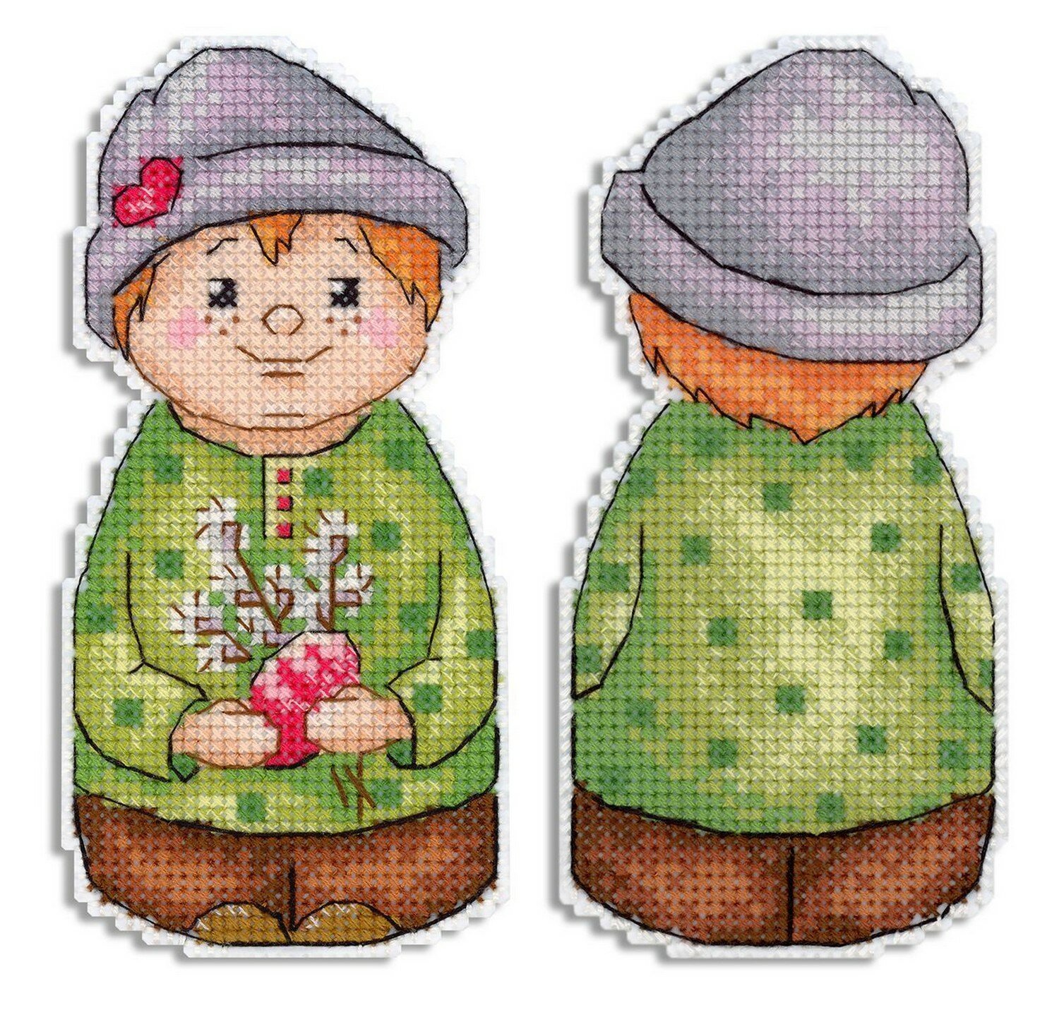 Вышивка Праздничная пара. Мальчик 12x6 см.