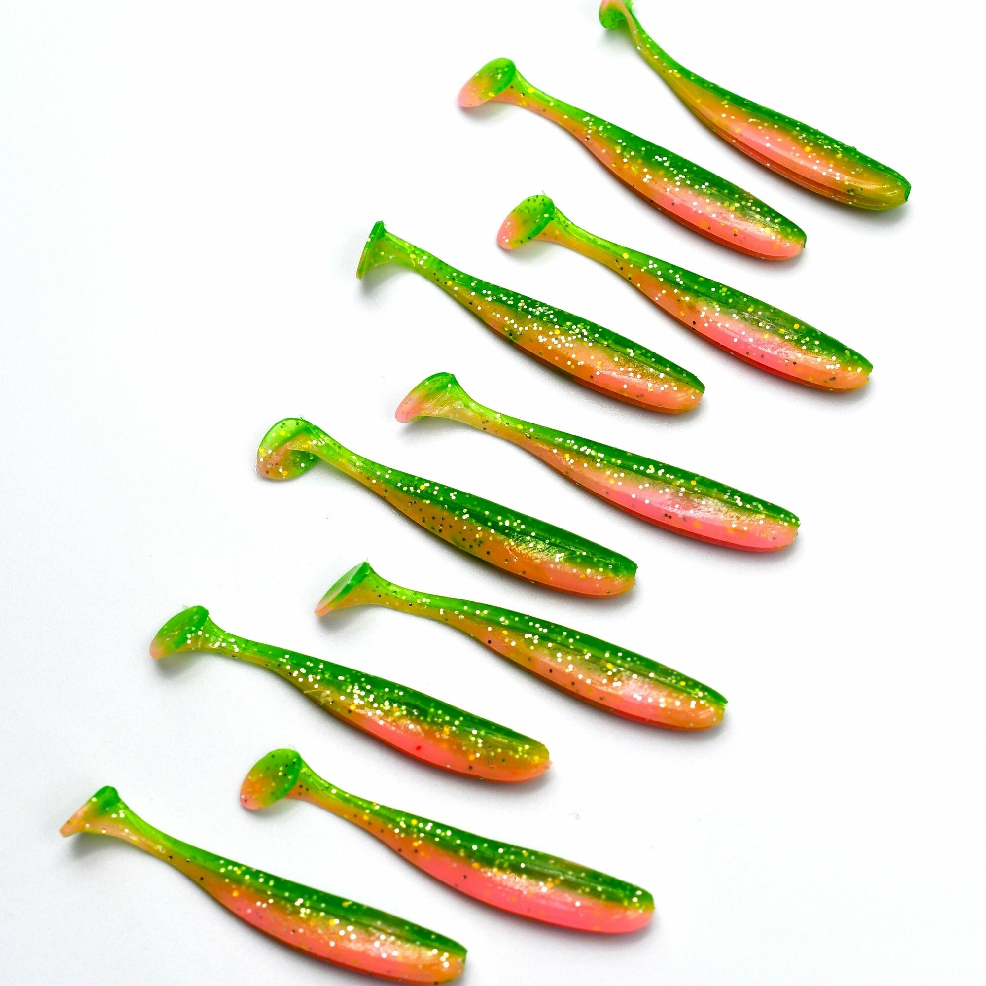 Силиконовая приманка виброхвост 10 штук 2" Япония на окуня; судака; щуку