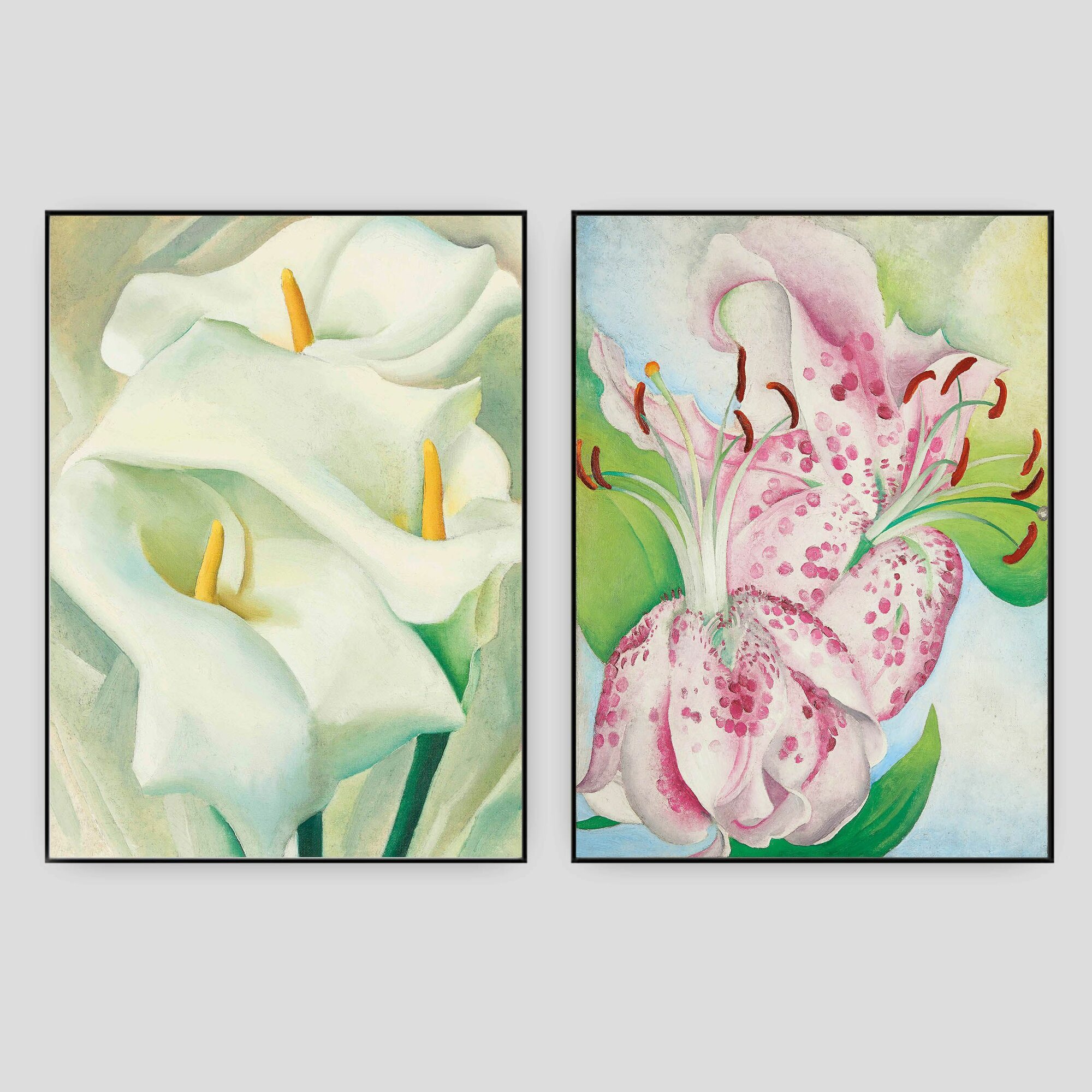Набор винтажных картин Джорджия ОКифф - Каллы и Лилии размер А3
