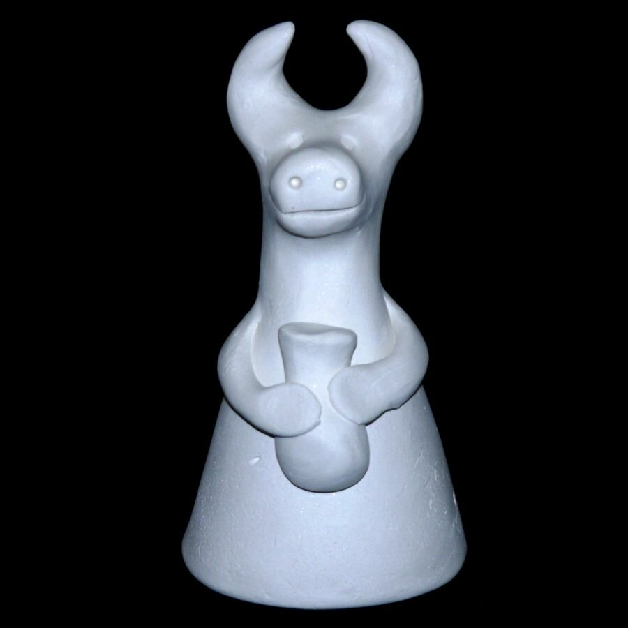 Колокольчик "Корова" (без раскраски), Филимоновская глиняная игрушка, ручная авторская работа