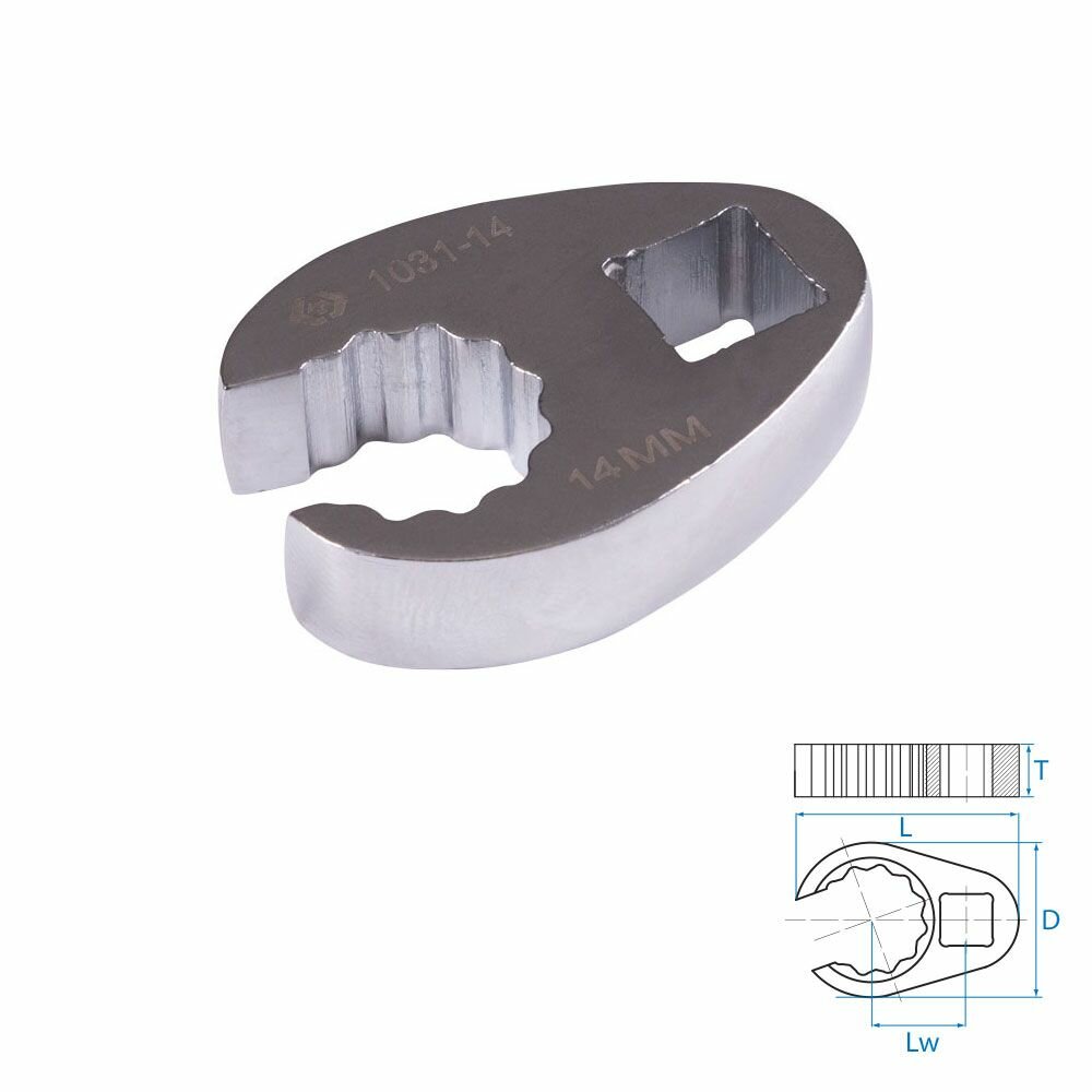 KING TONY Ключ разрезной (воронья лапка) 14 мм, 3/8" 1031-14R