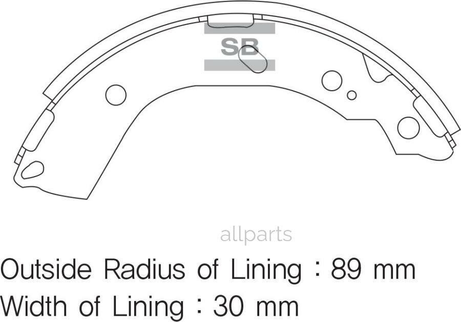 SANGSIN BRAKE SA132 Колодки тормозные барабанные - комплект 4шт (цена за комплект)