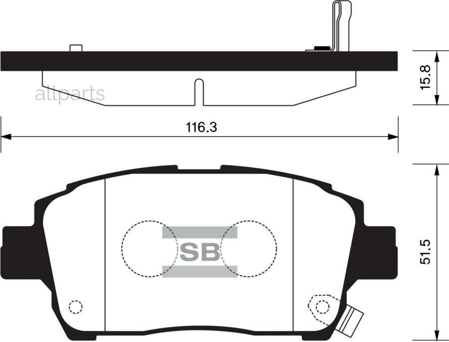 SANGSIN BRAKE SP1244 Колодки тормозные (Спереди) Toyota Allion (T240) 01-07 / Corolla 00-07