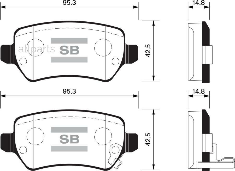 SANGSIN BRAKE SP1536 Колодки зад. OPEL ASTRA G, MERIVA, ZAFIRA 1.2-2.2L 98=> LUCAS