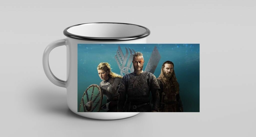 Кружка MIGOM металлическая эмалированная Vikings, Викинги №4