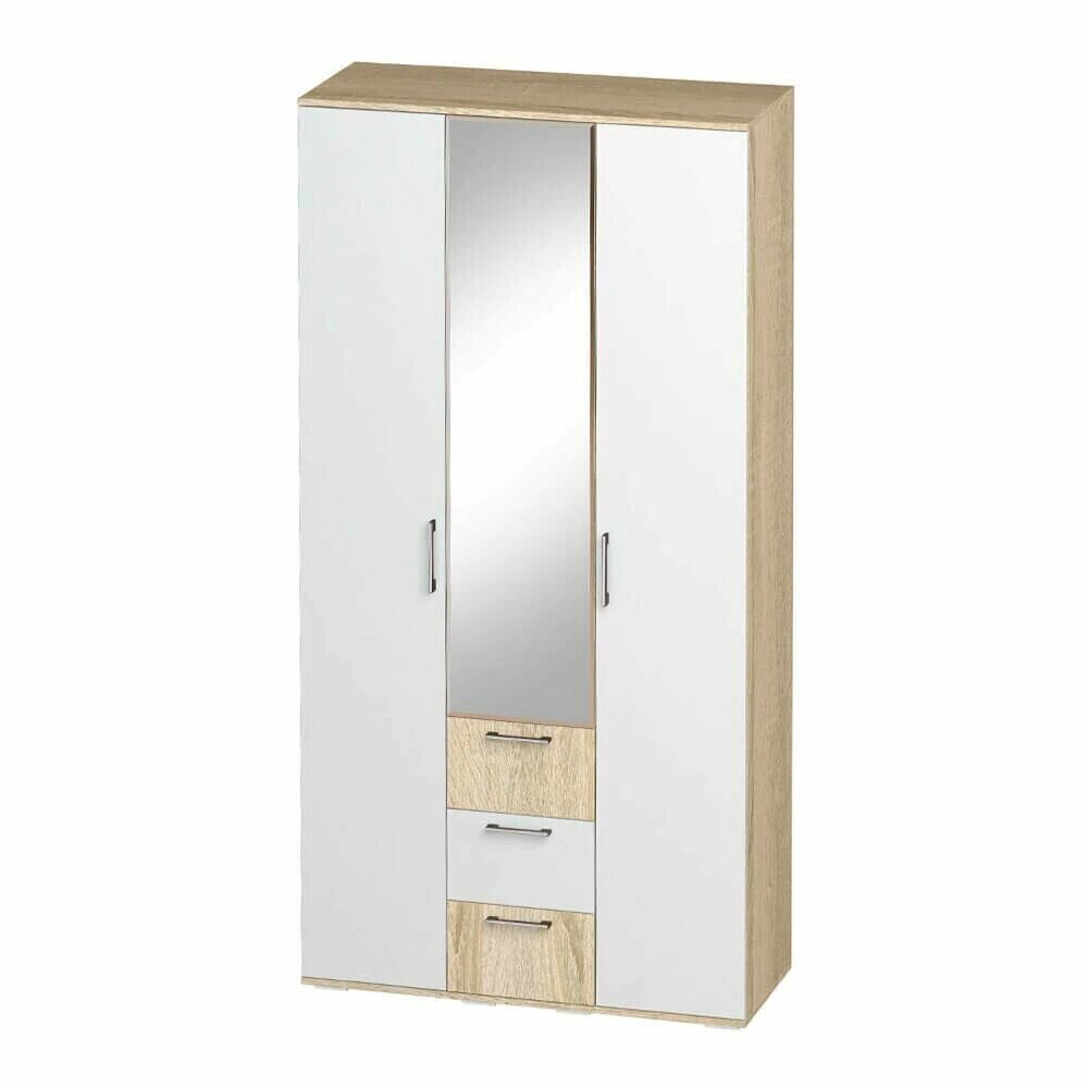 Шкаф для одежды трехдверный ШК-14 «Белладжио», сонома/белый (1202х460х2176)