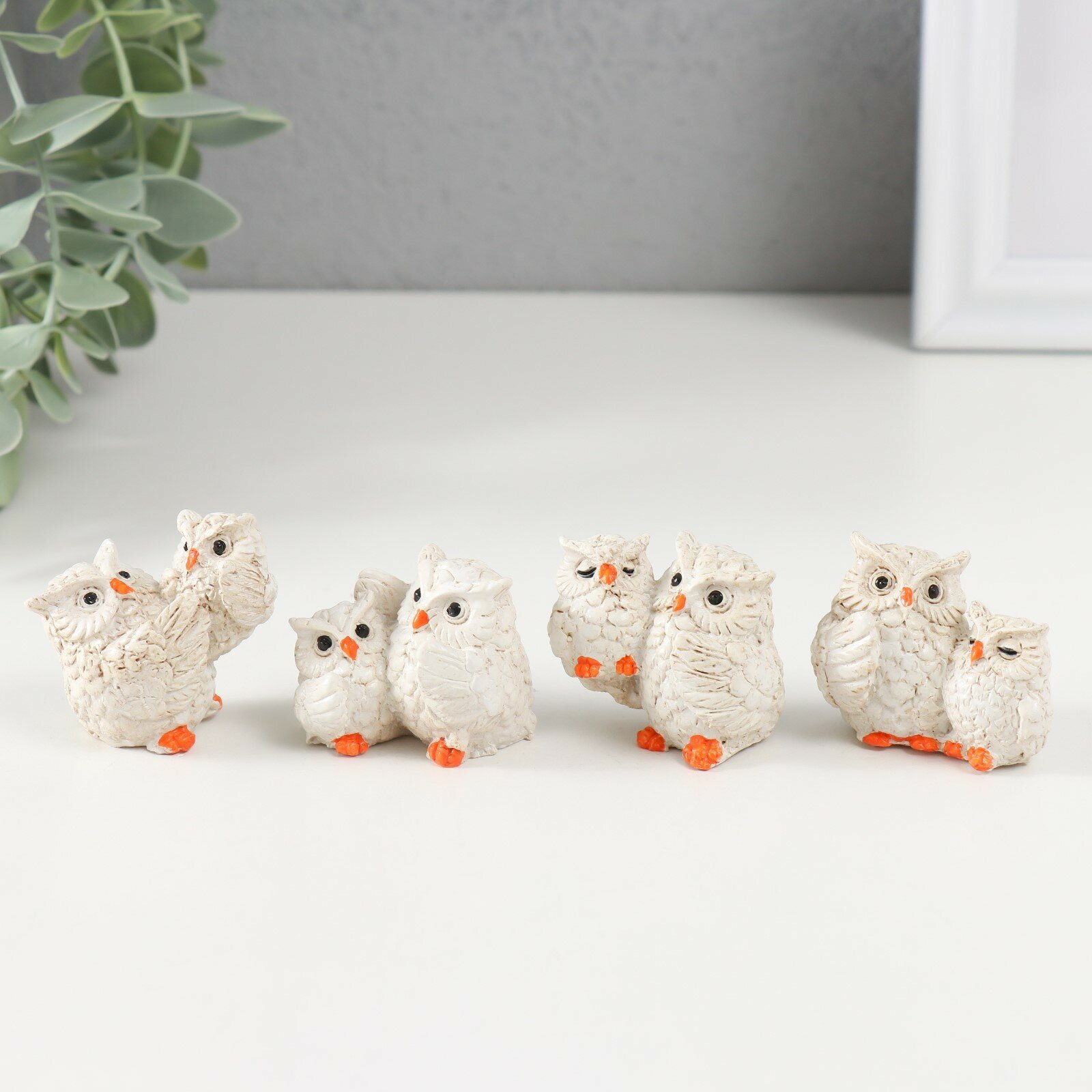 Фигурка полистоун «Сова и совёнок», 2.7×4.3×3.8 см, микс