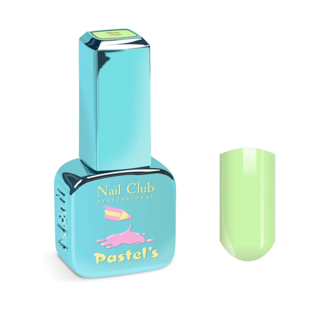 Nail Club professional Эмалевый гель-лак для ногтей с липким слоем PASTEL'S 1028 Olive 13 мл
