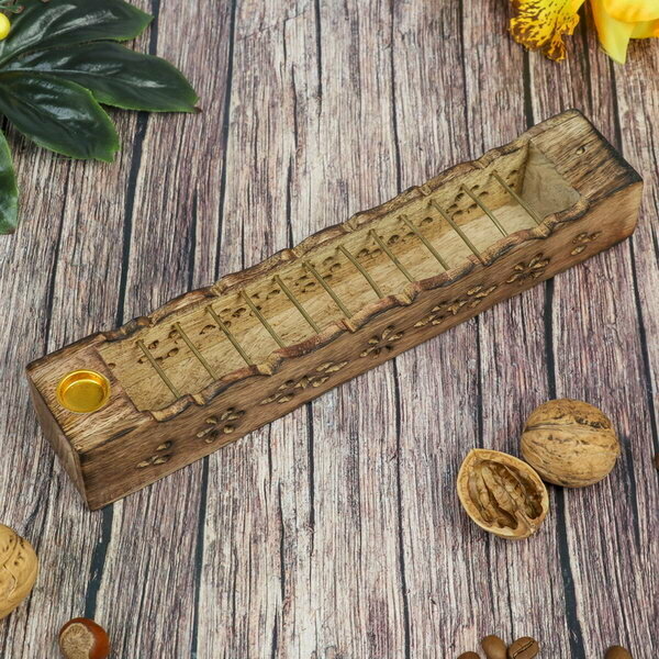 Подставка под благовония "Мечта" дерево 25*4*4 см, размер упаковки: 4.5 x 4 x 25.5 см.