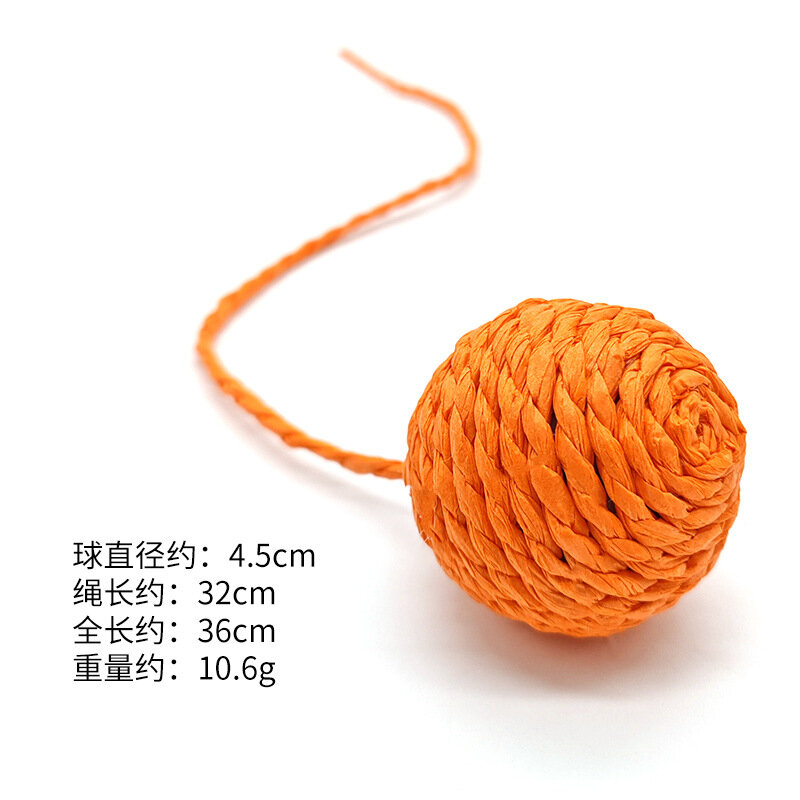 Длинный хвост бумажной веревки, мячик для кошек, саморазвлечение, облегчение скуки, дразнилка, многоцветная игрушка для кошек, шлифовка зубов, звук бумажной веревки, мячик с хвостом
