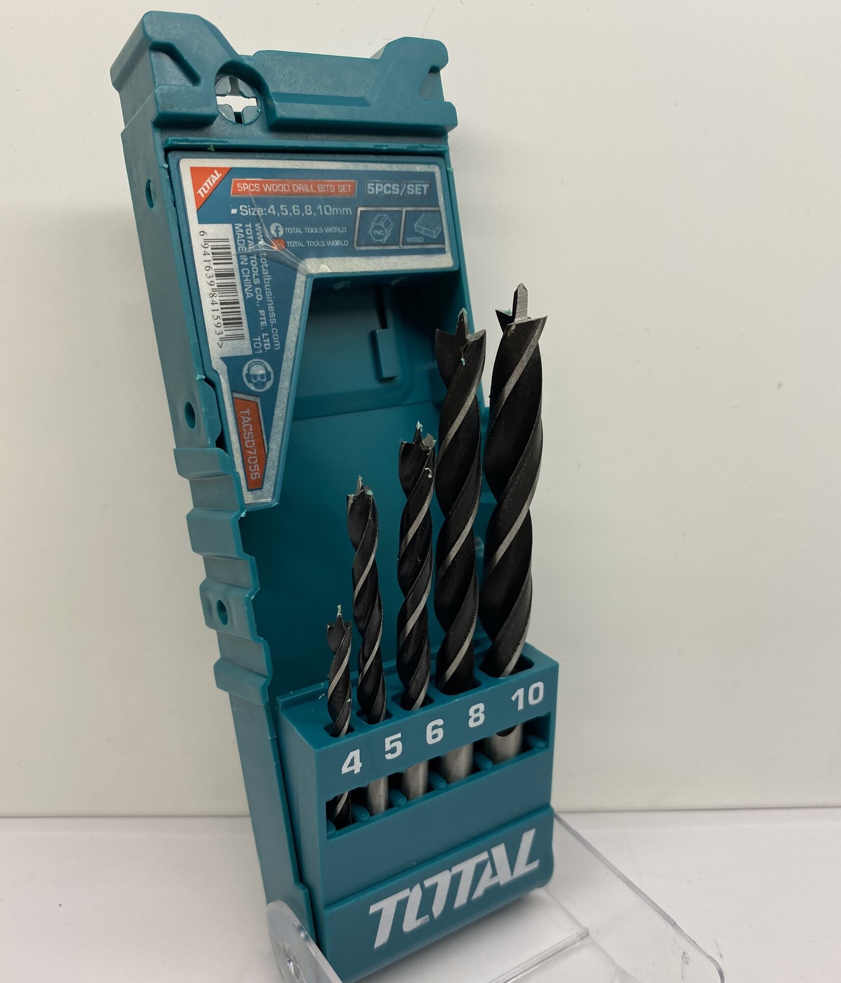 Набор сверл по дереву 5 шт/ 4mm,5mm,6mm,8mm,10mm TOTAL в кейсе TACSD7056