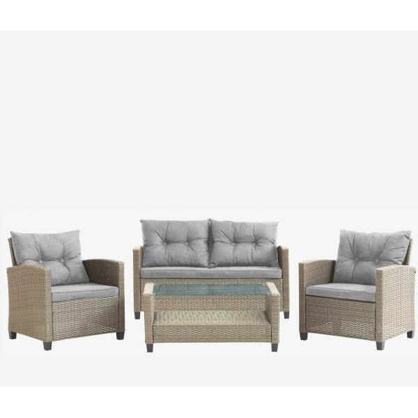 Комплект плетеной мебели Афина AFM-805B Beige/Dark beige Размеры: Высота 550мм Глубина 420мм Ширина 920мм