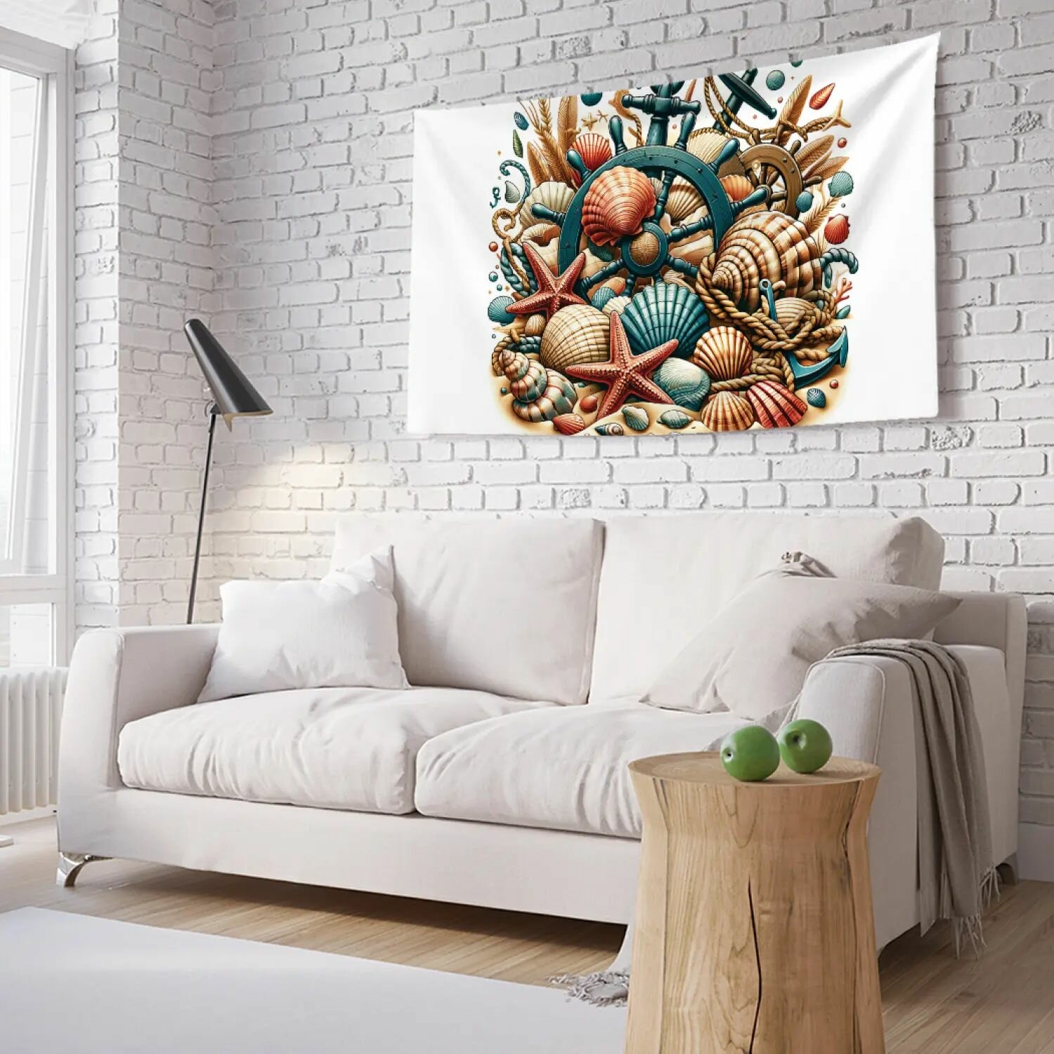 Горизонтальное фотопанно на стену JoyArty "Морская атрибутика", из ткани, 150х200 см