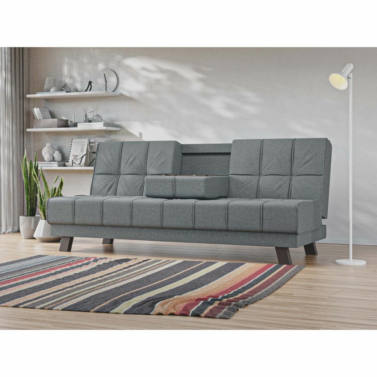 Прямой диван Винсент, Рогожка, Модель 121568