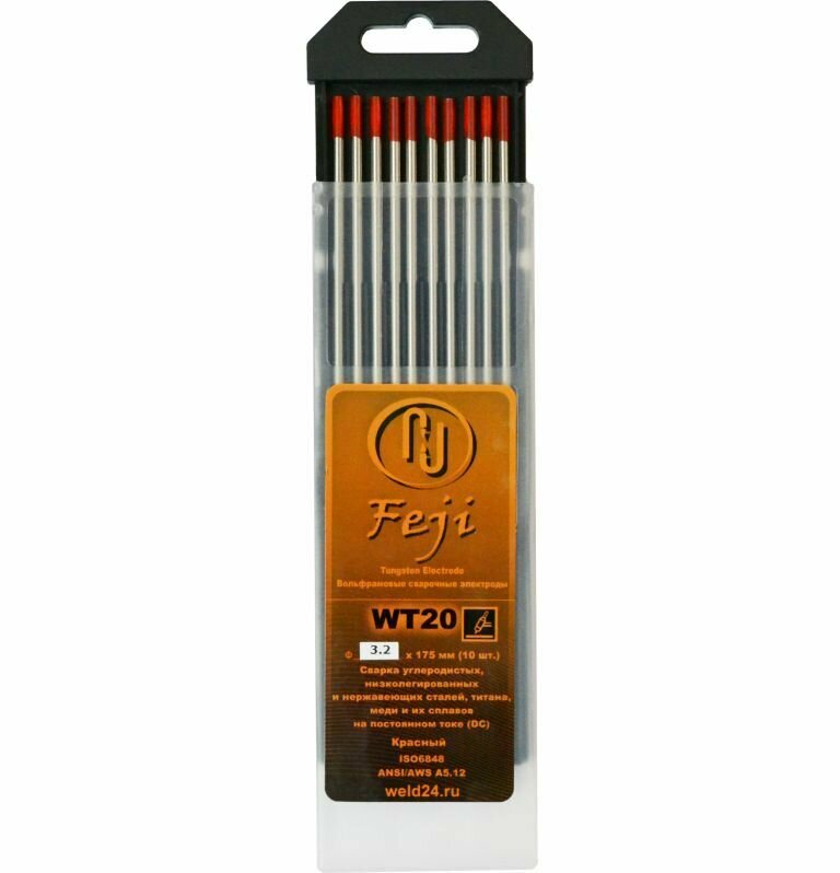 Электрод вольфрамовый WT-20 d3,2х175 мм Feji (5 шт.)