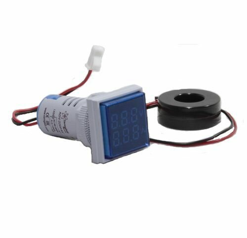 Вольт-амперметр Saroglidi Electric ADV-22DFAV, синий, 60-500В, 0-100А