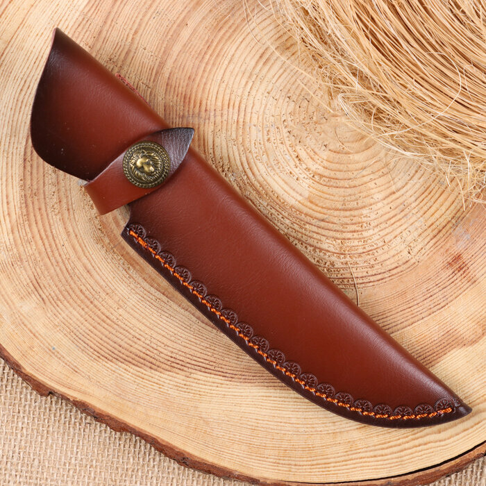 Ножны - чехол для ножа, под лезвие до 14.5×3.5 см, кожа, коричневые