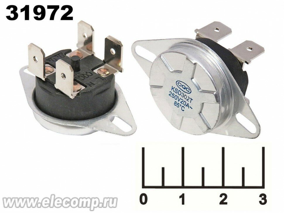 Термостат 085C OFF 250V 20A (на выкл.) KSD302T/KSD303 кнопка (S0669)
