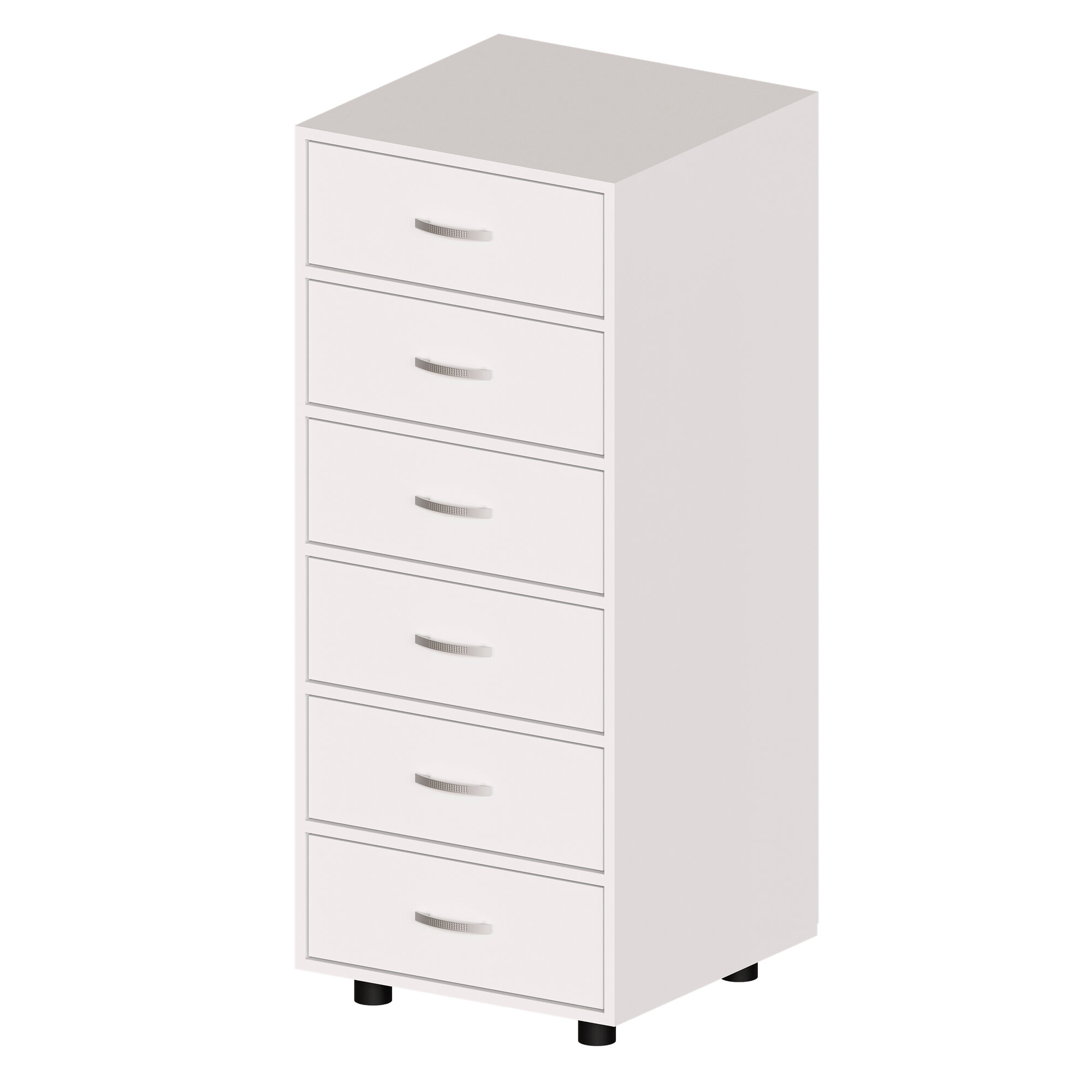 Комод СитиМебель-9 Ширина 50 см, Глубина 50 см, Высота 122 см, цвет: белый