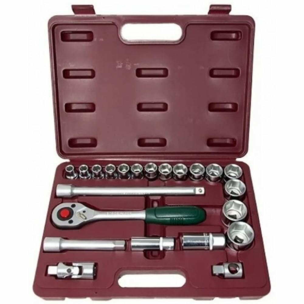 Набор головок FORCE SF 10-32 мм с приспособлениями в кейсе, шестигранные, подходит к 1/2‑дюймовой трещотке