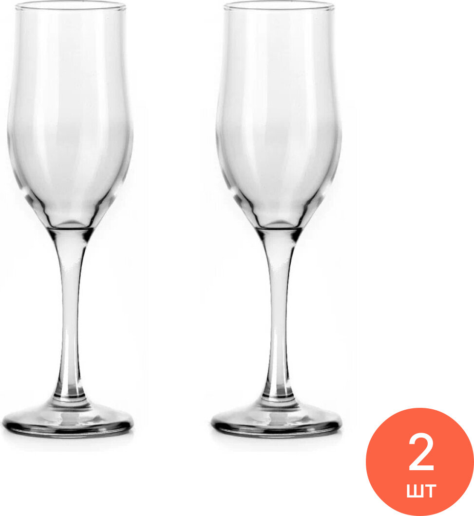 Фужеры для вина Pasabahce / Пашабахче Tulipe стекло прозрачный 190мл 6 предметов / набор бокалов (комплект из 2 шт)