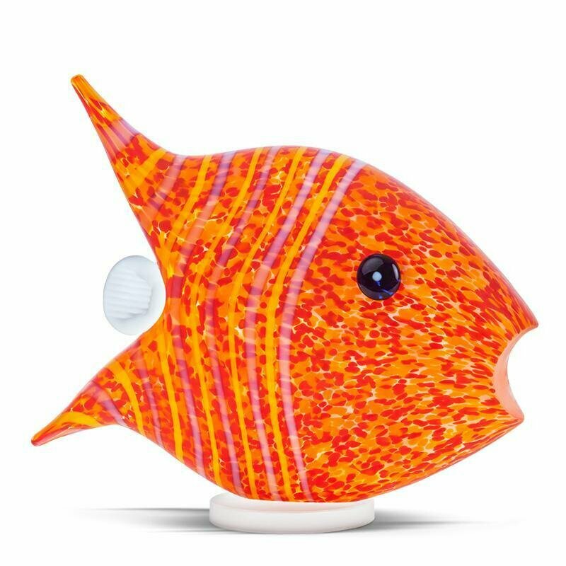 Пресс-папье Рыба из хрустального стекла, ручная работа, оранжевый, Borowski