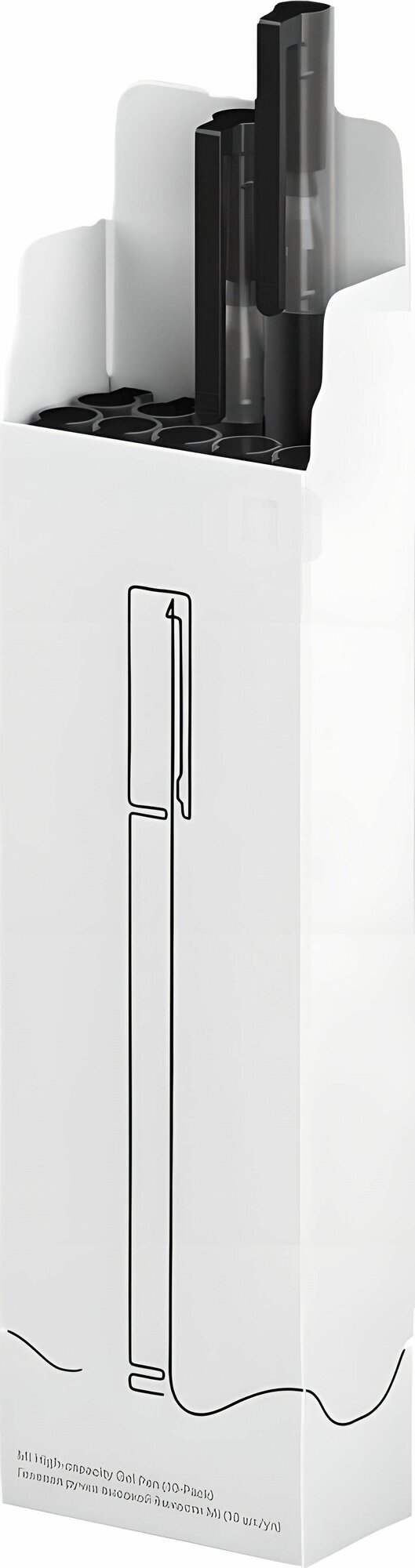 Набор гелевых черных ручек MI Jumbo Gel Ink Pen 10 шт