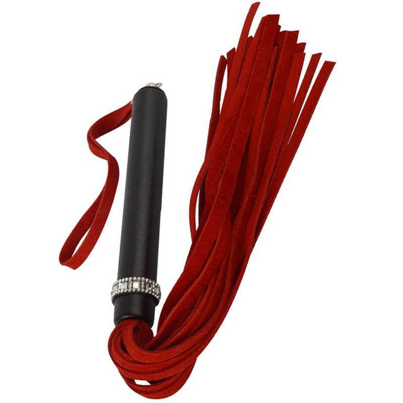 Плеть Sitabella Гламур, натуральная, велюр, красная, стразы, 40см