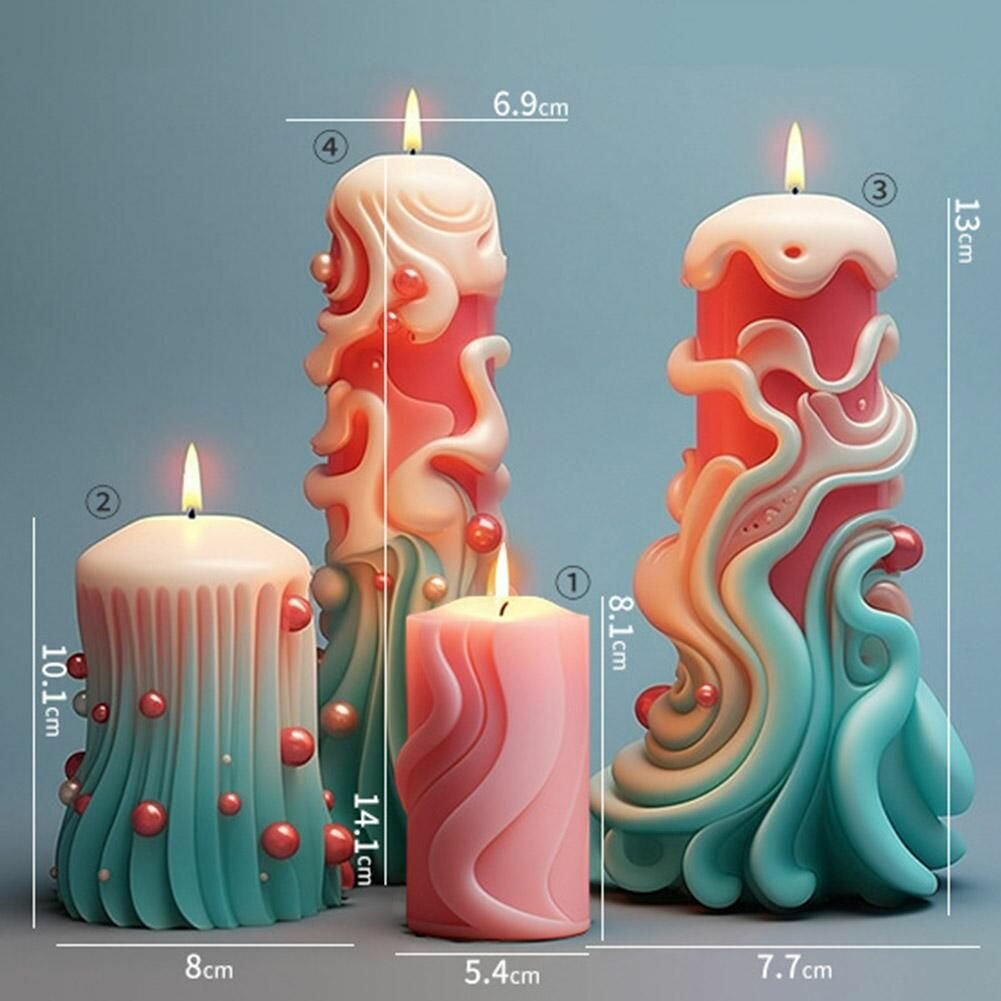 Форма для изготовления свечей/Резная цилиндрическая силиконовая ароматических /творчество своими руками