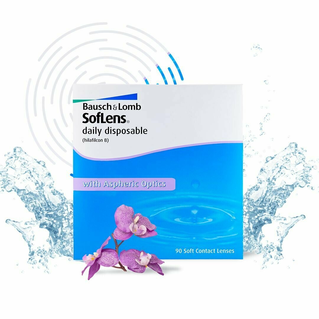 Однодневные линзы Bausch + Lomb, Soflens daily disposable, -6.25, 90 шт ...