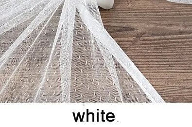 LANLINYING Тюлевая ткань с горошком 0,5х150 см Белый, L 50CM x W 150CM, white
