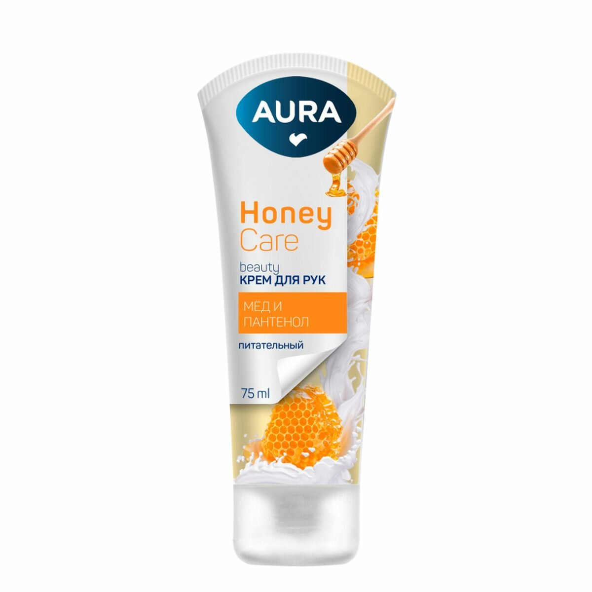 Крем для рук Aura Beauty с D-пантенолом и экстрактом меда, 75мл