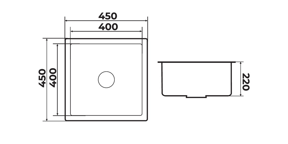 Кухонная мойка Premial PR 4545 (450*450) 3мм Silk Brush