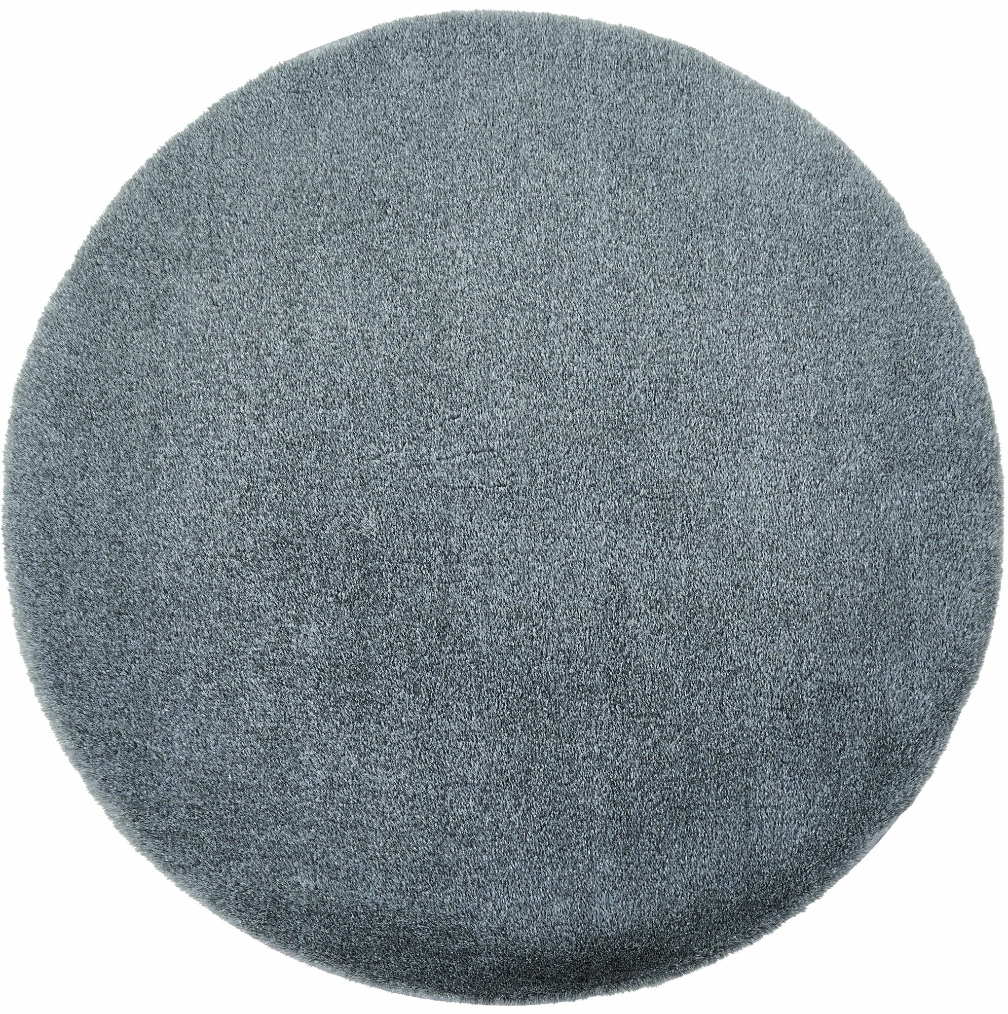 Коврик из искусственного кроличьего меха "Bingo mix круглый серый" 90х90 см, противоскользящий