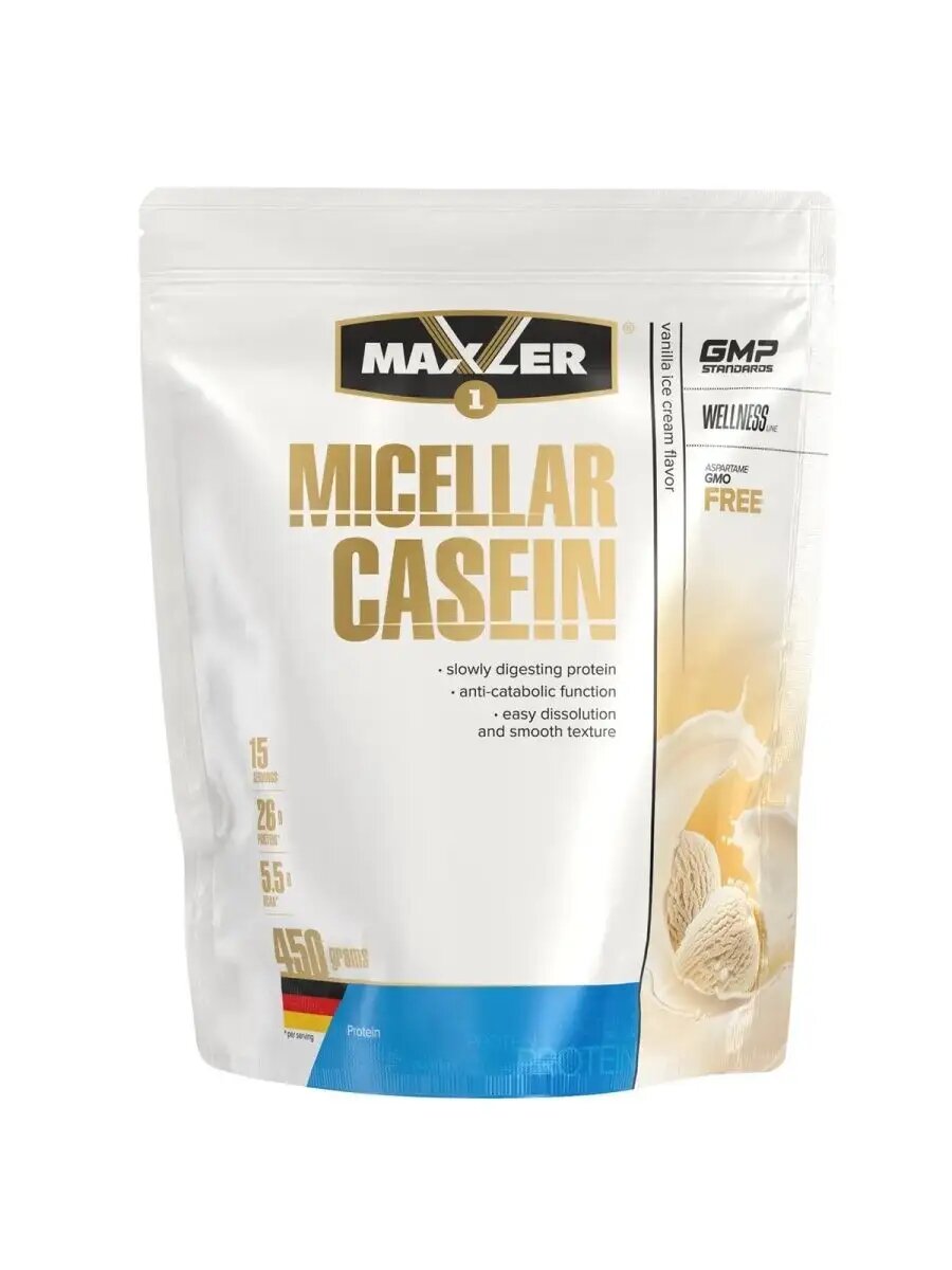 Мицелярный казеиновый протеин Maxler Micellar Casein 450 г (bag), вкус Ваниль